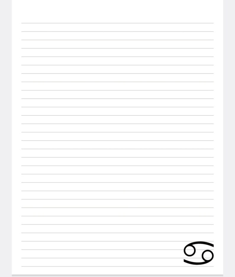 Cancer Cosmo Astrology Digital Notebook or Journal Fillable Pdf of 120 ...