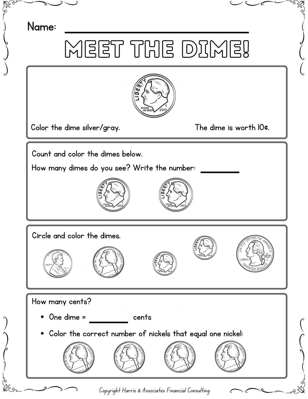 US Coin Math Worksheets: Penny, Nickel, Dime, Quarter Activities ...