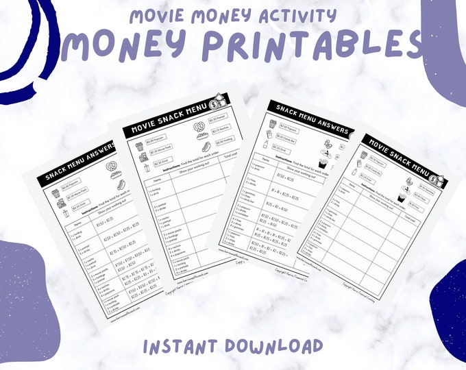 Kids Printable Money Activities for Financial Literacy - Etsy Canada