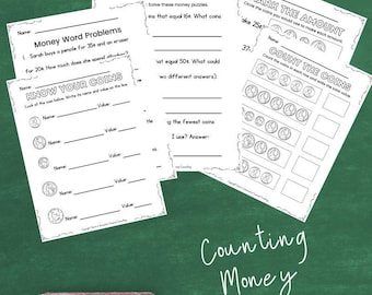 Money Counting Worksheets: 1st-3rd Grade Math (printable Digital ...