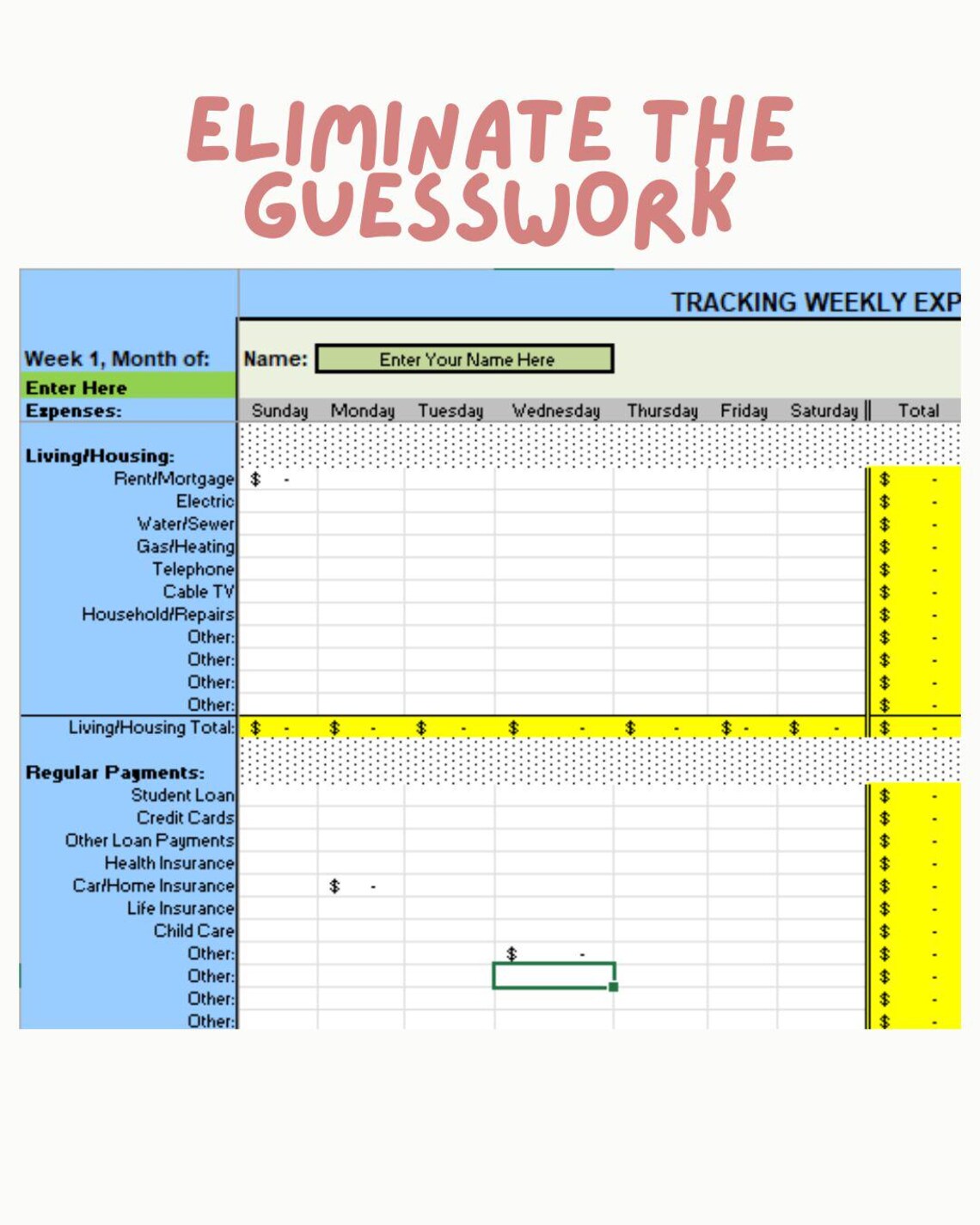 Easy Couples Personal Budget Excel Spreadsheet - Download for Managing ...