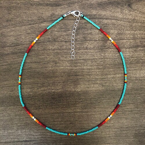 Western Beaded Choker Seed Bead Necklace - Etsy