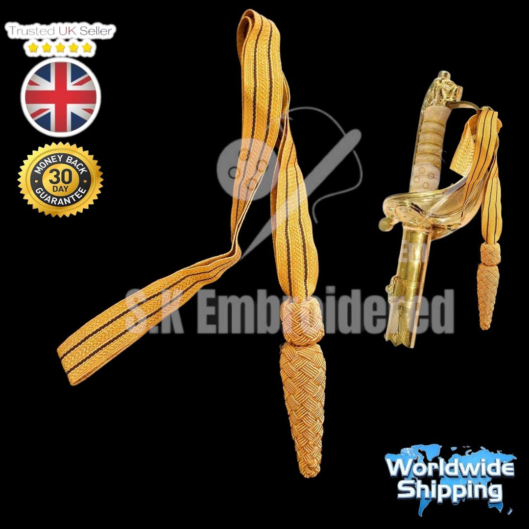 Sword Knots Gold With 2 Black Strips Line - Etsy