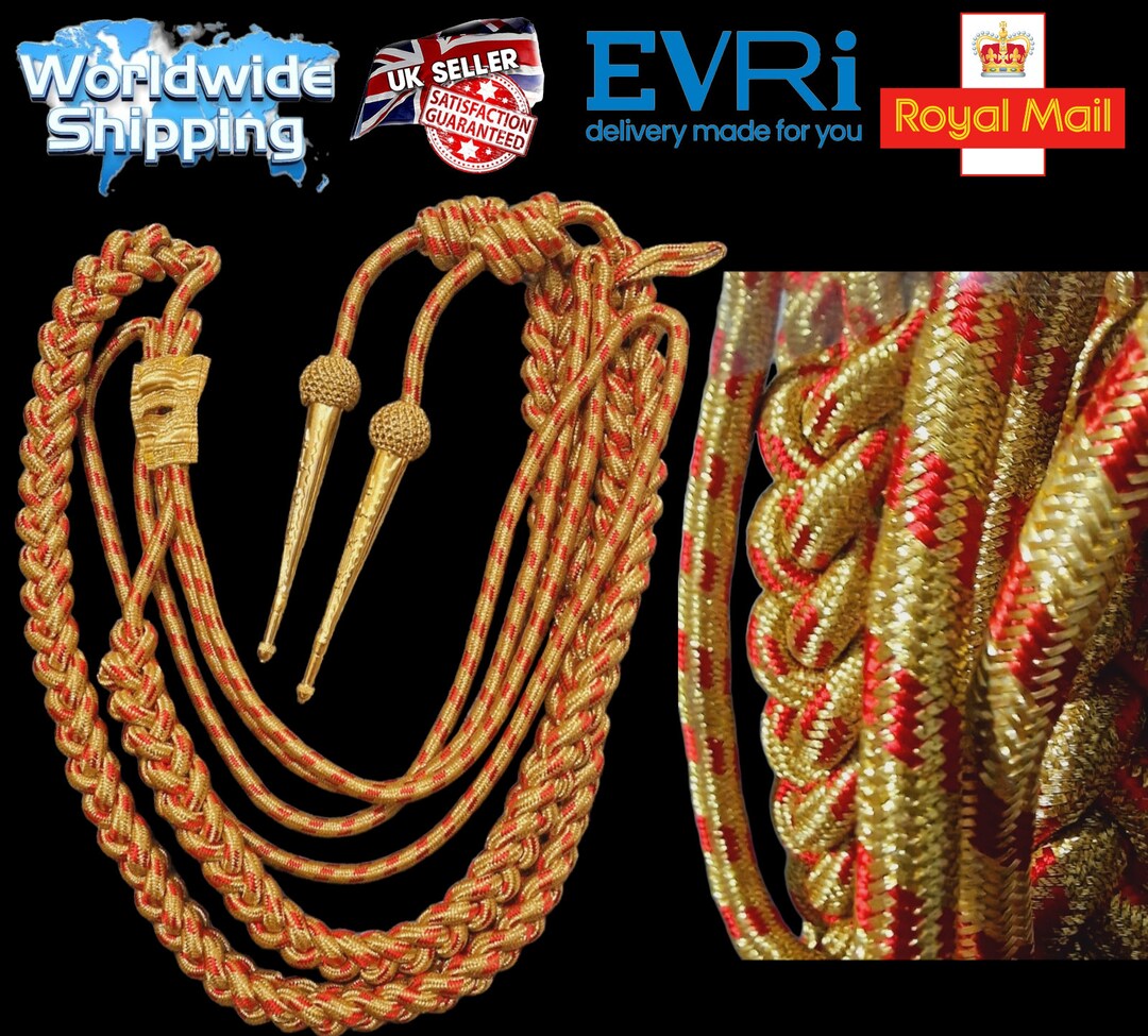 Aiguillette Army Military Shoulder Aiguillette Shine Gold & Red Wire ...