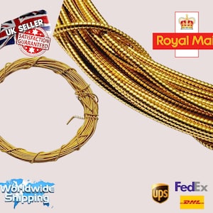 Pearl Purl Bullion Wire "1 Meter" Gold Pearl Purl" Gimp"gijai Wire for ...