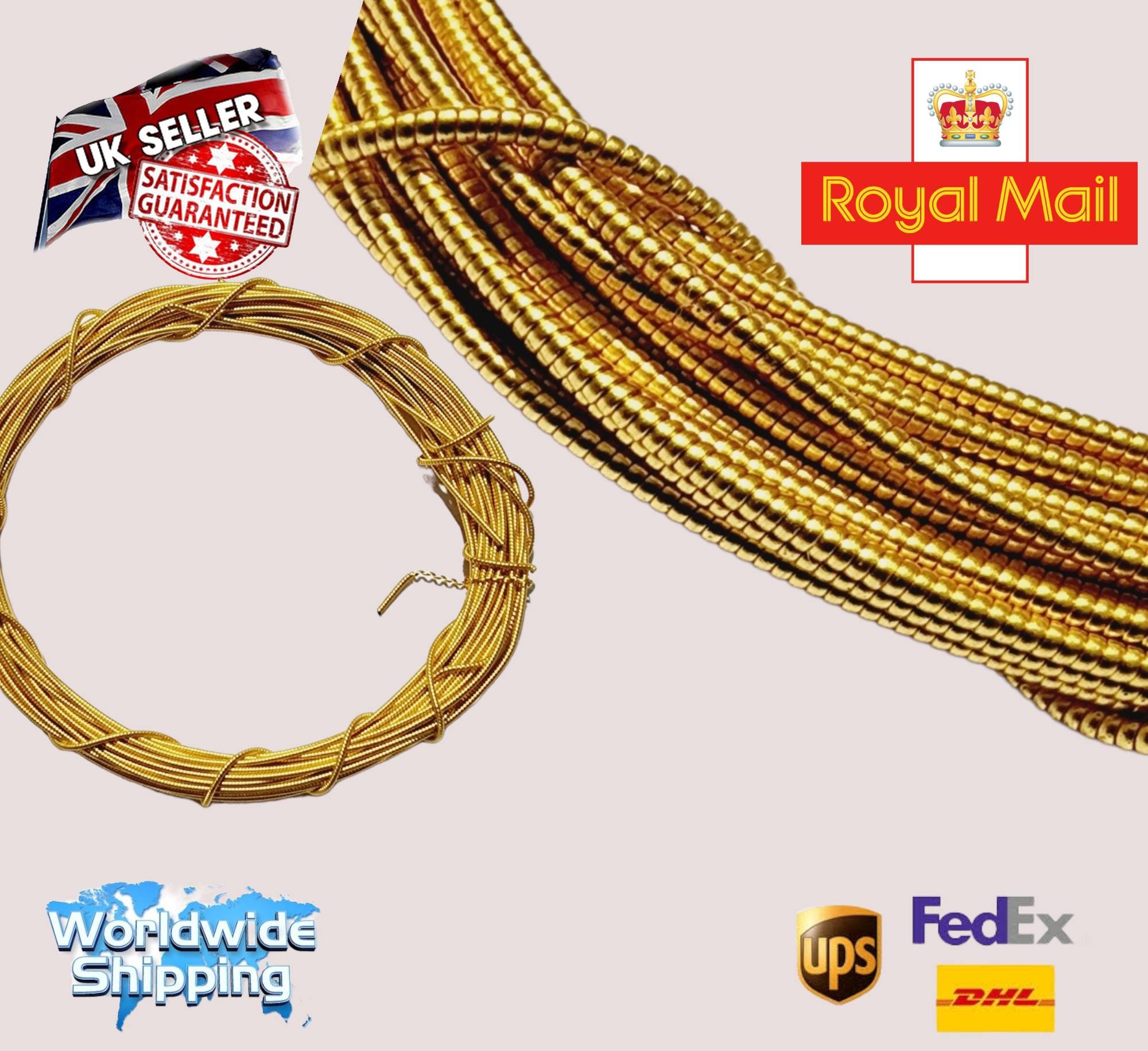 Pearl Purl Bullion Wire "1 Meter" Gold Pearl Purl" Gimp"gijai Wire for ...