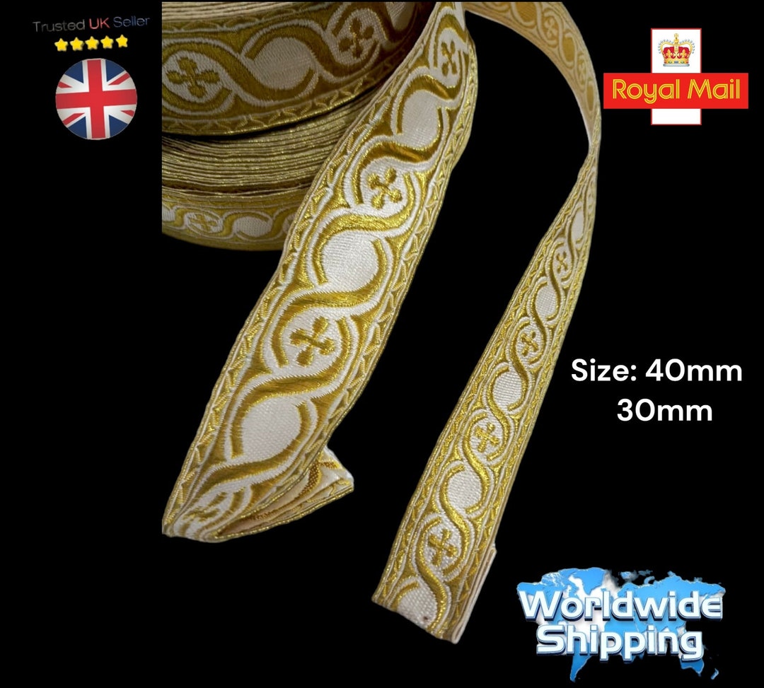Gold Military Mylar Braid *40mm" 25MM Size* Borders Making Military ...