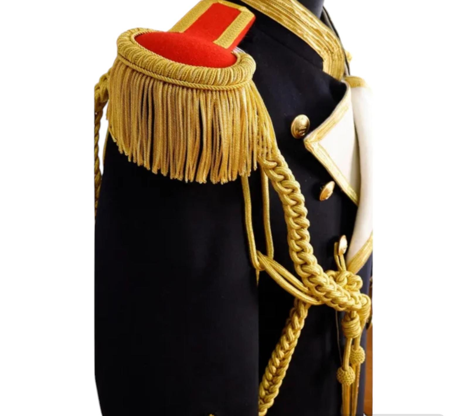 Reenactment for Military Shoulder Epaulettes Red Wool With Bullion ...