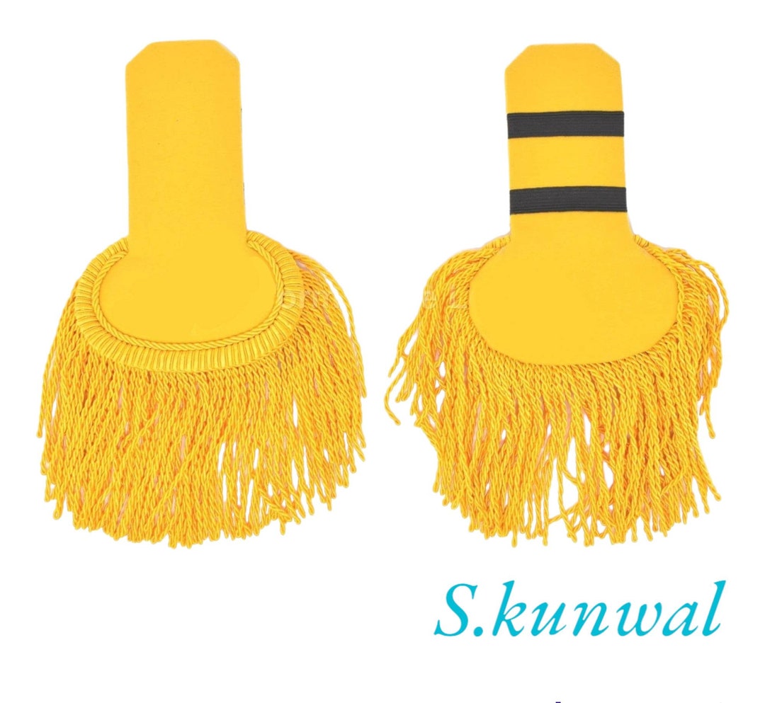 GOLD Epaulette Marching Band Shoulder Boards With Fringe in Silk Yellow ...