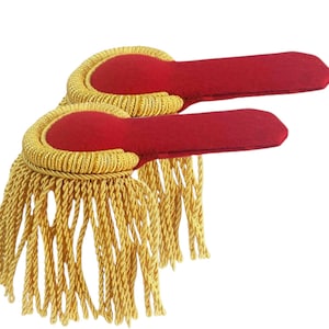 Reenactment for Military Shoulder Epaulettes Red Wool With Bullion ...