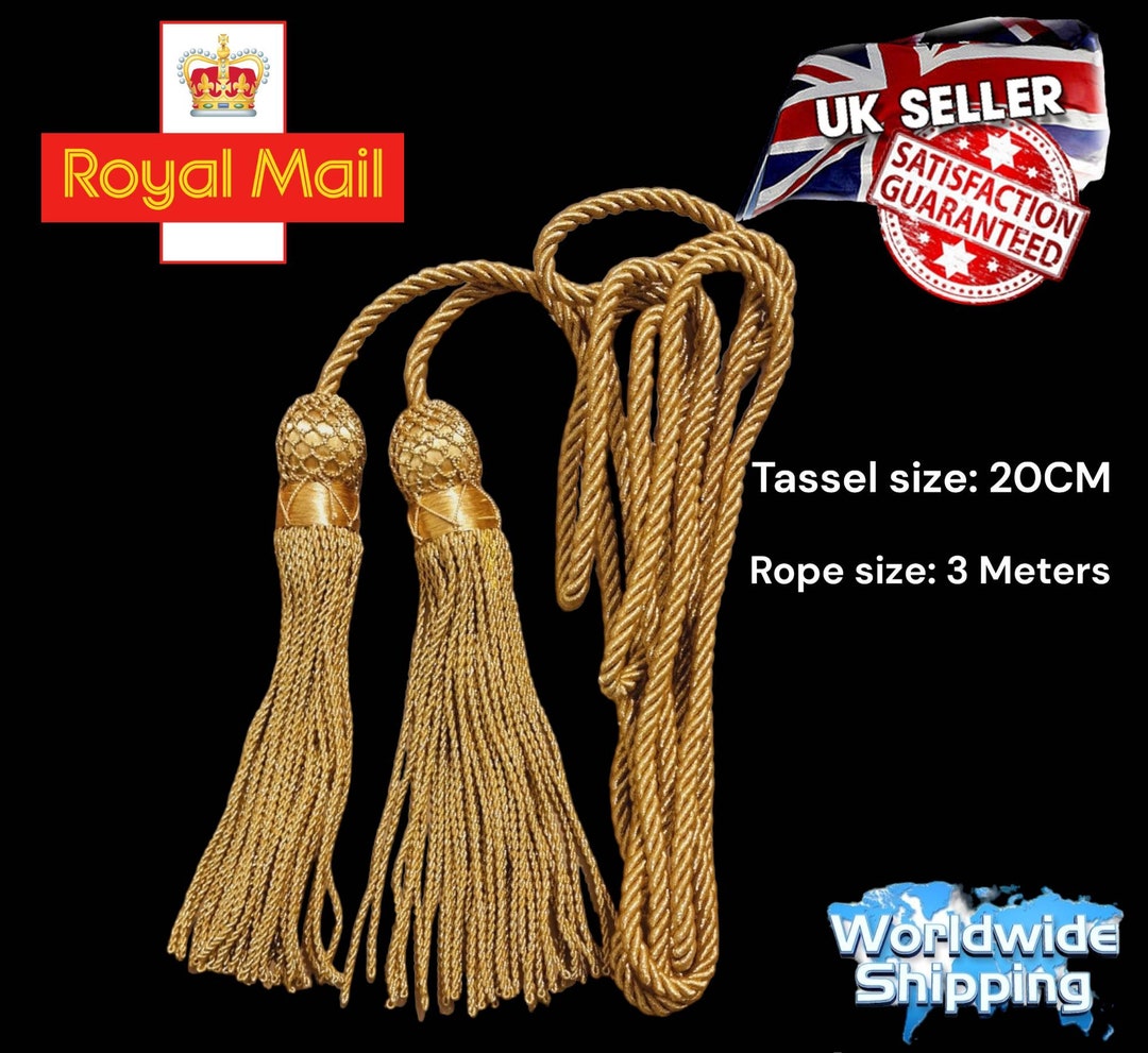 Banner/standard "3 Meter Cords" & Tassles Bullion Metal Gold Tassels ...