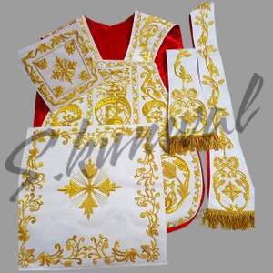 Roman Fiddleback Catholic Chasuble Low Mass Completely Church Vestments ...