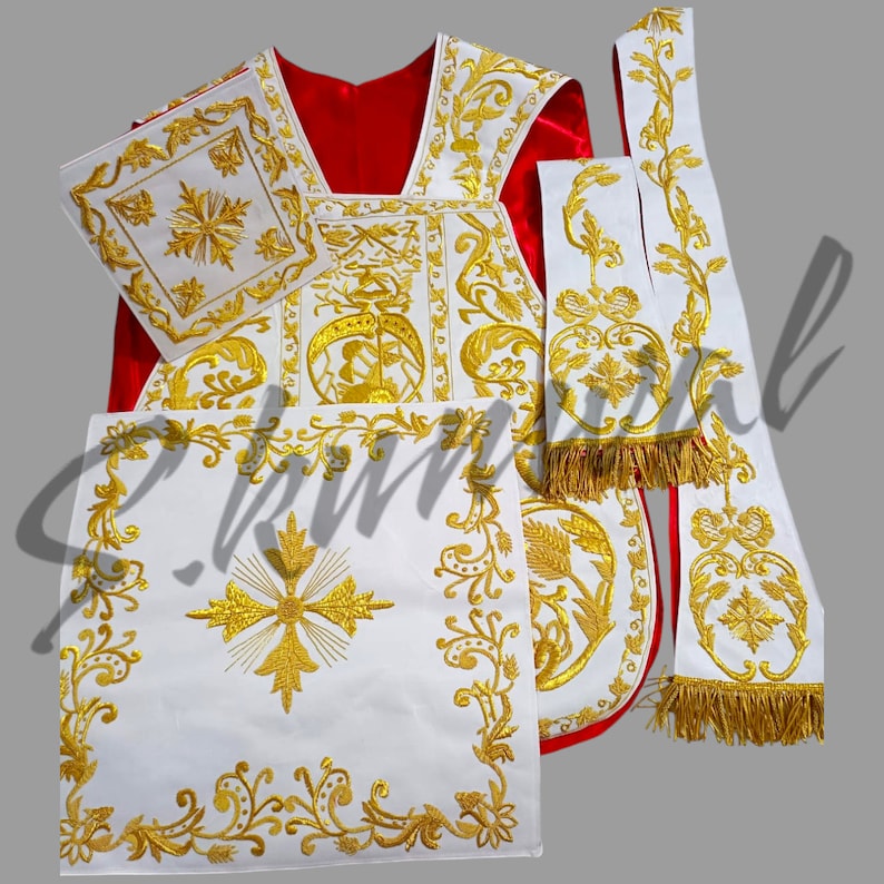 Roman Fiddleback Catholic Chasuble Low Mass Completely Church Vestments ...