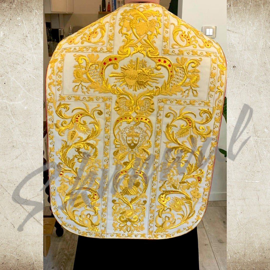 Roman Fiddleback Catholic Chasuble Low Mass Completely Church Vestments ...