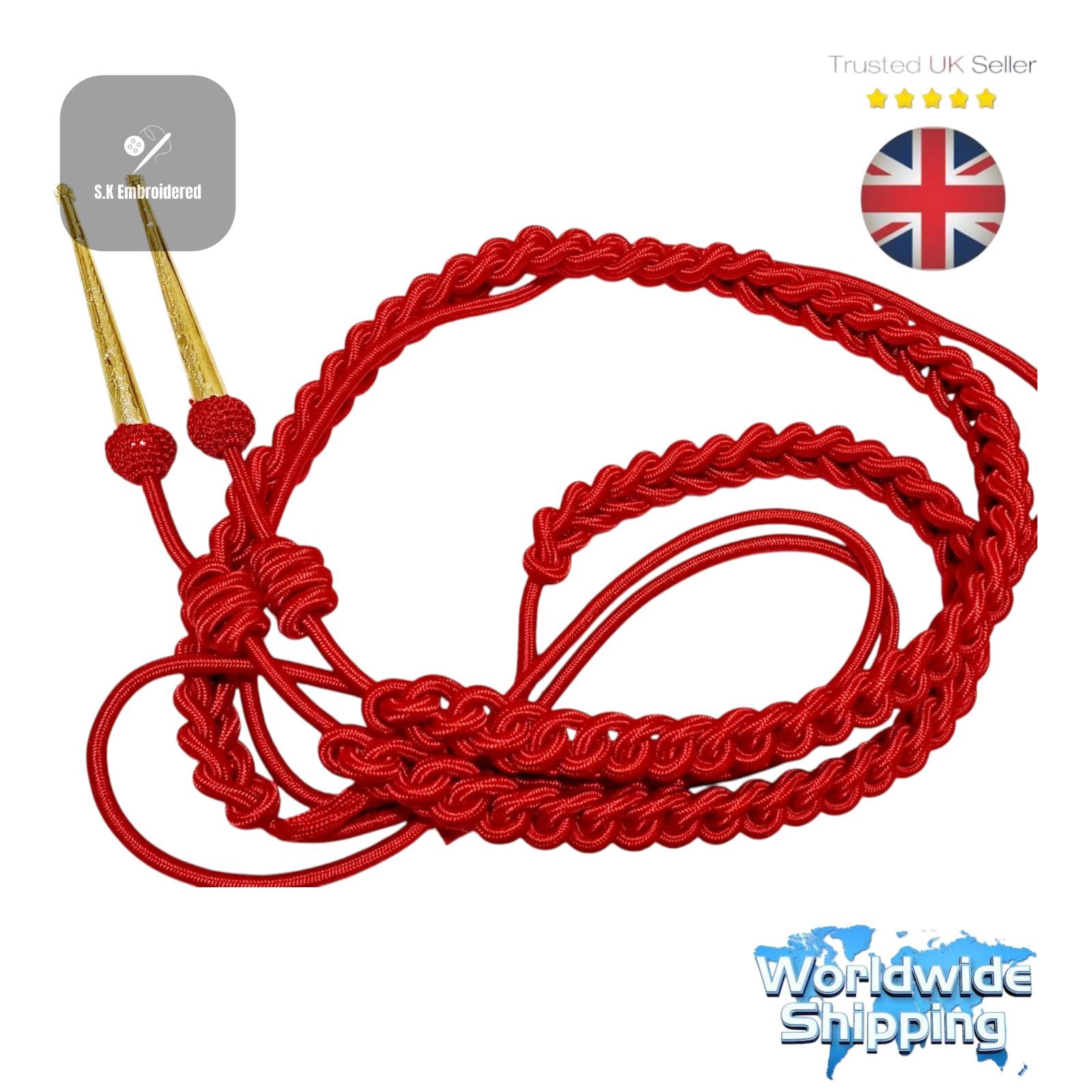 Shoulder Aiguillette Shinesilk Thread 100% Pure Gold Tips /navy & Air ...