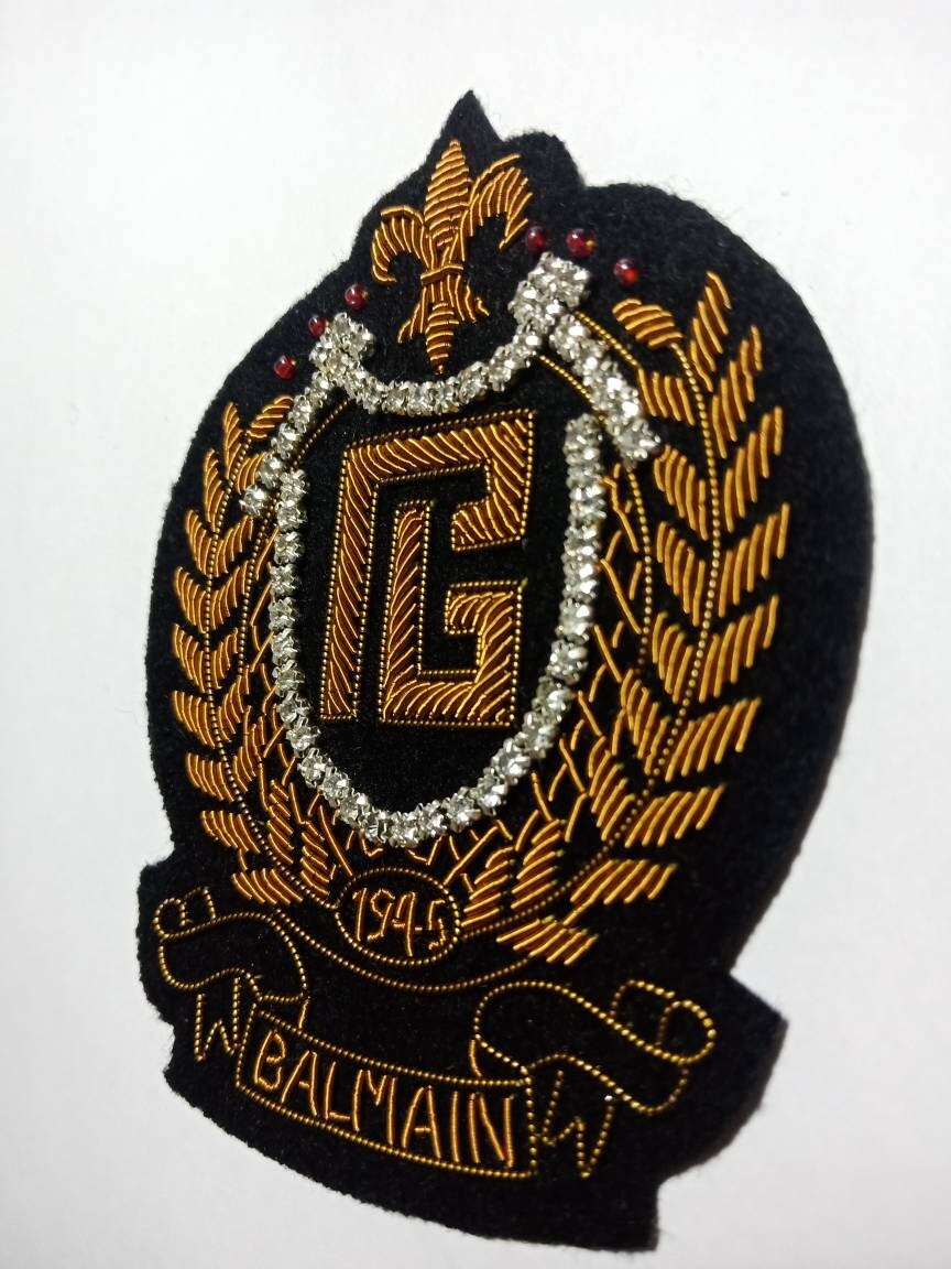 Handmade Embroidered Bullion Blazer Patch With Vine Red Thread - Etsy
