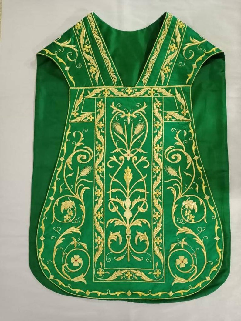 Roman Fiddleback Catholic Chasuble Low Mass With Green Silk - Etsy