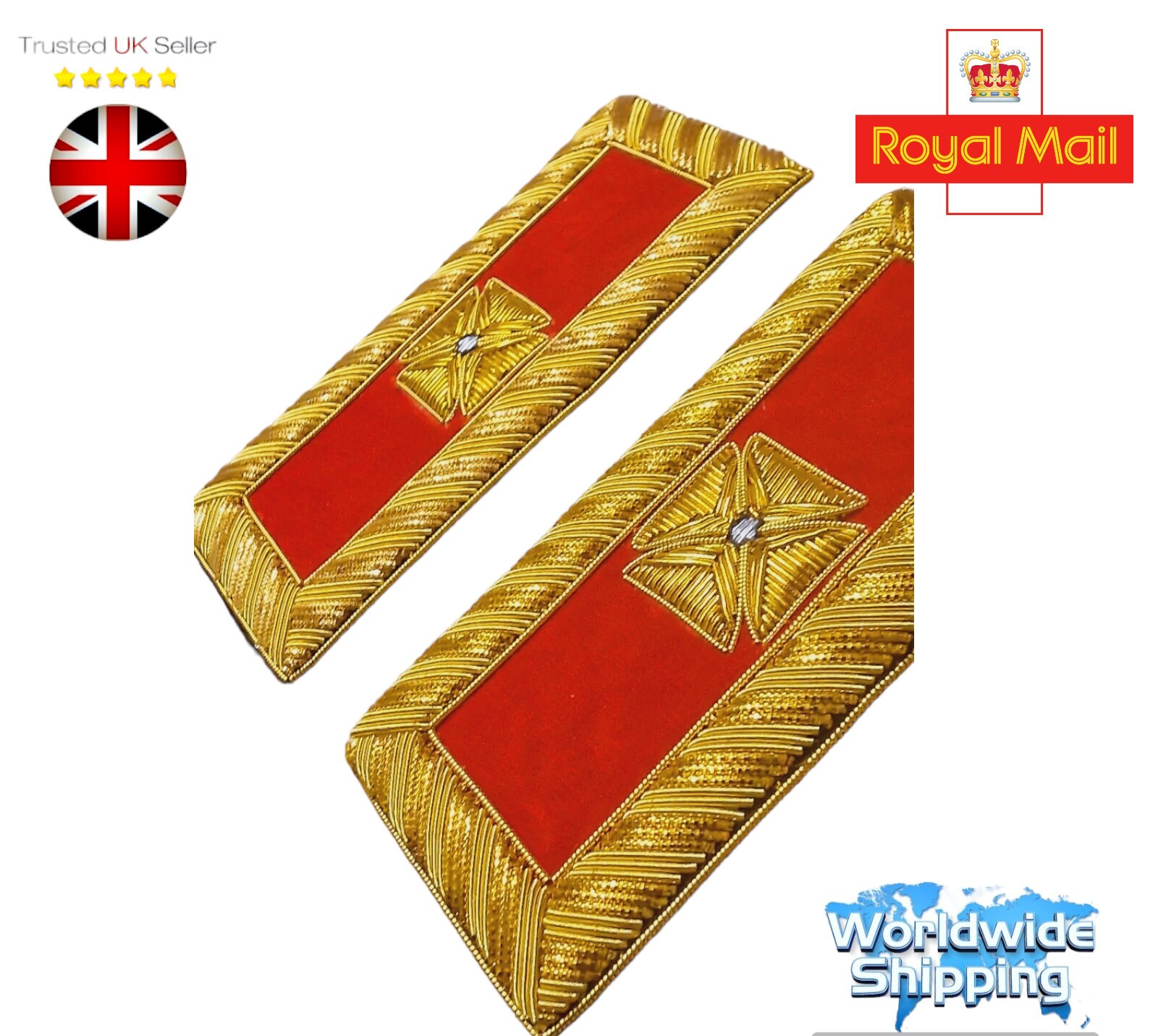 Knights Templar Shoulders Boards – Bullion Grand Commander. - Etsy