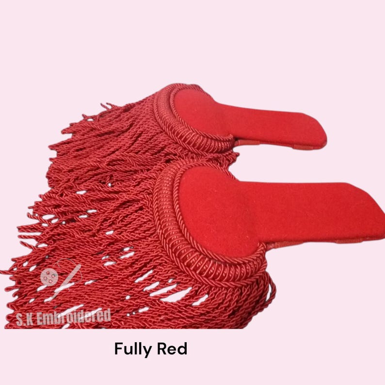 Reenactment for Military Shoulder Epaulettes Red Wool With Bullion ...