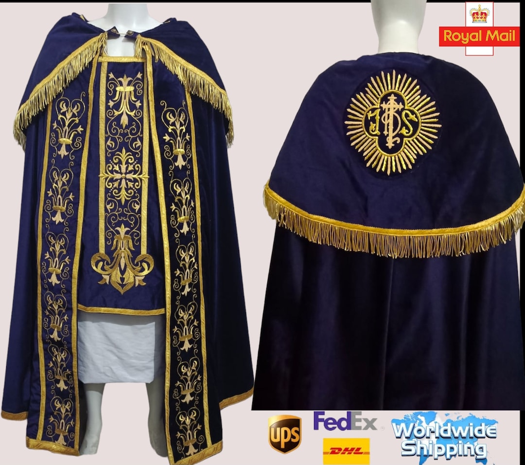 Roman Fiddleback Catholic Chasuble Low Mass With Soft Purple Velvet ...