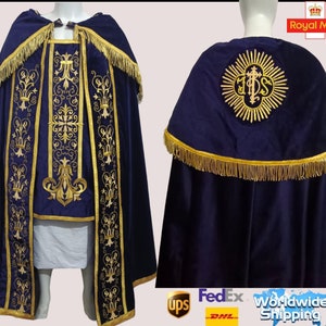 Roman Fiddleback Catholic Chasuble Low Mass With Soft Purple Velvet ...