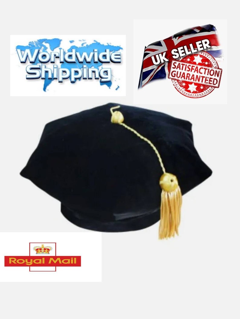 Doctors Graduation Black Hat 6& 8 or 4 Sided Corner Doctorial - Etsy UK
