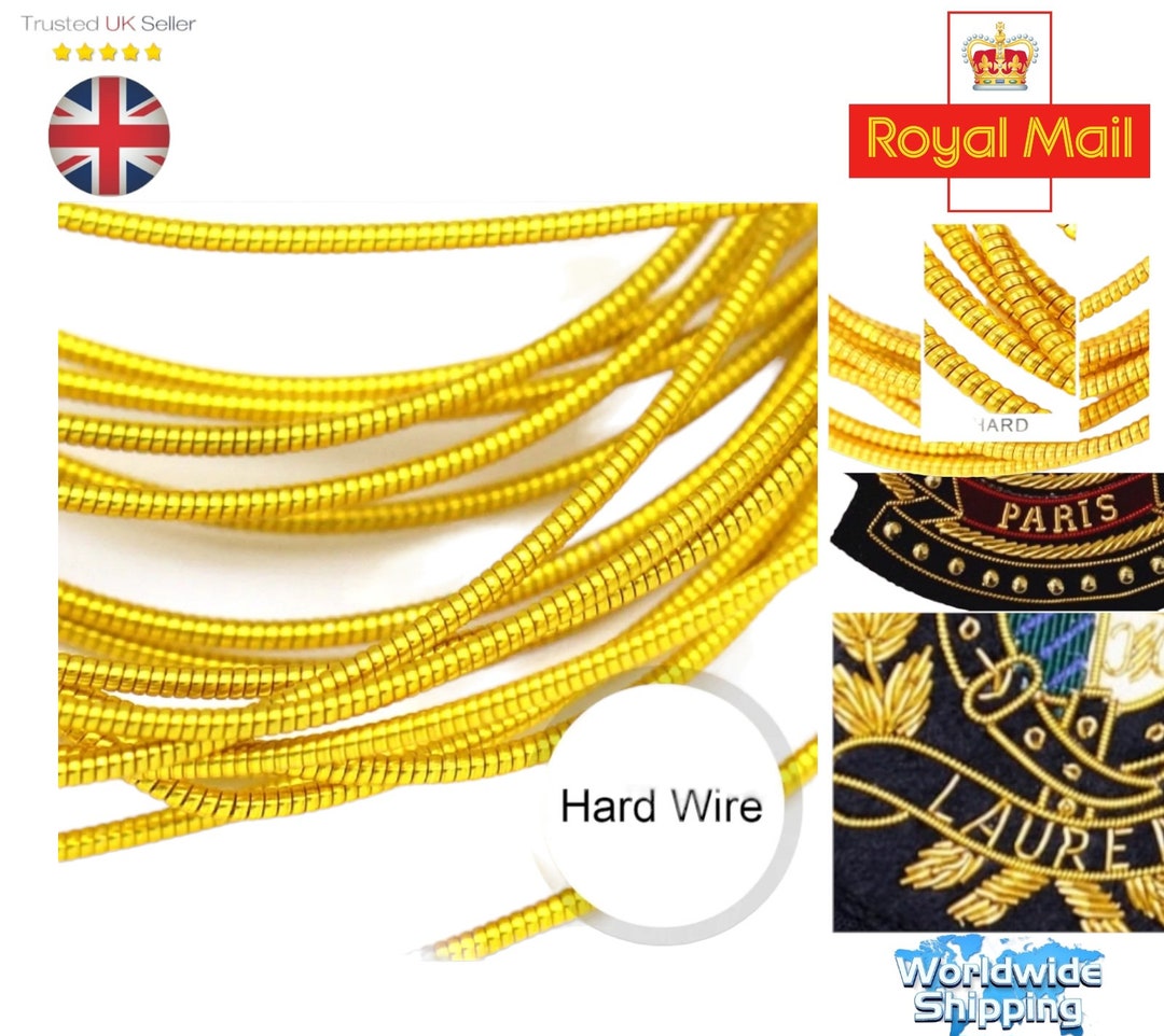 Pearl Purl Bullion Wire "1 Meter" Gold Pearl Purl" Gimp"gijai Wire for ...
