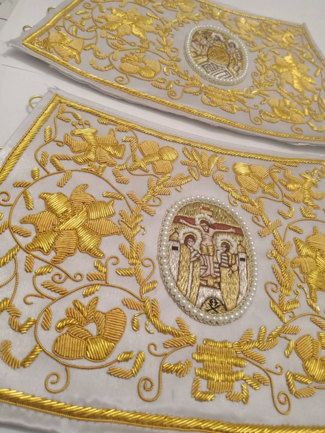 Handmade Embroidered Cuffs With Icons for Priest Vestments ...