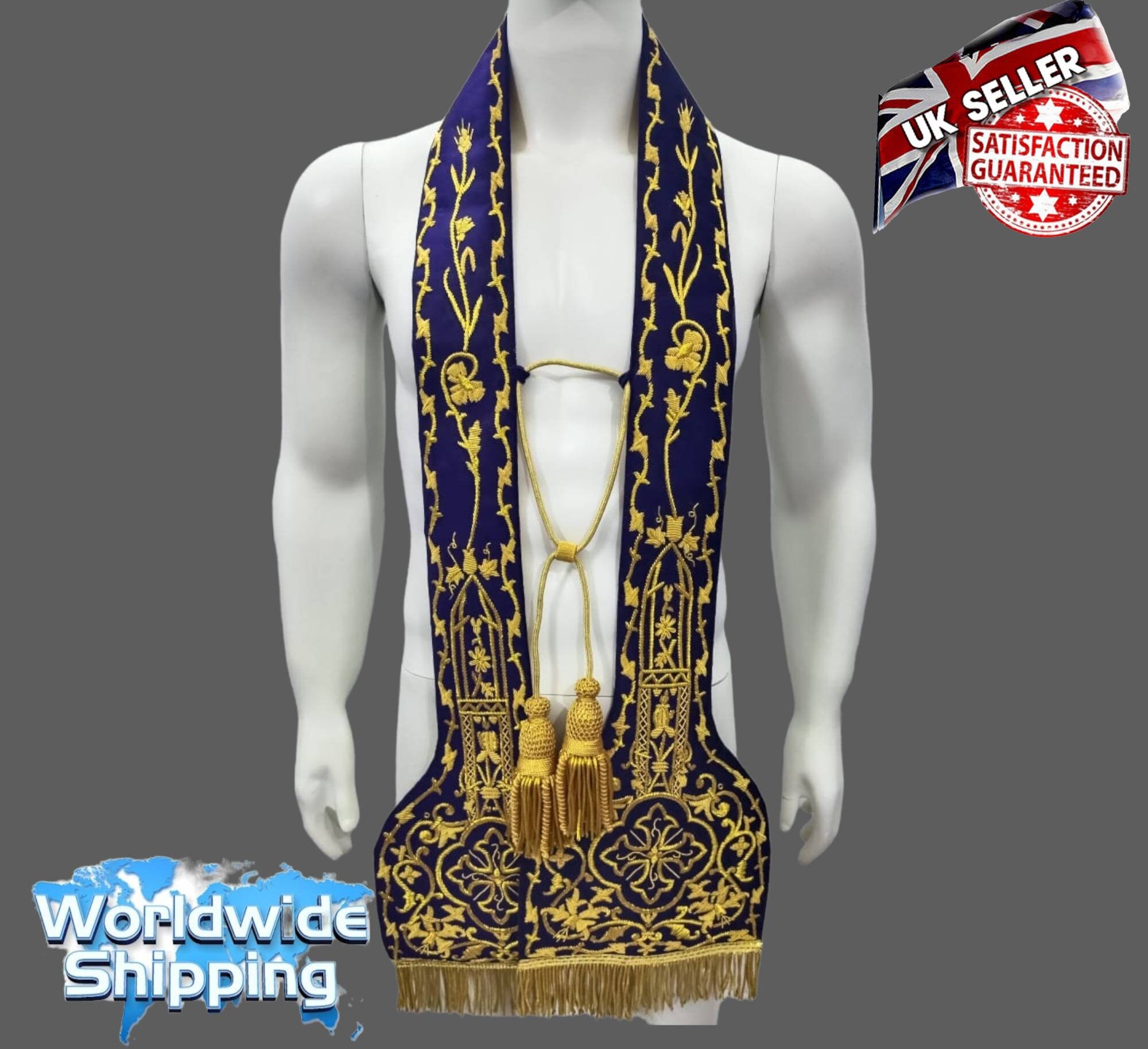 Church Vestments Catholic Stole Vatican With Burgundy Fabric Handmade ...
