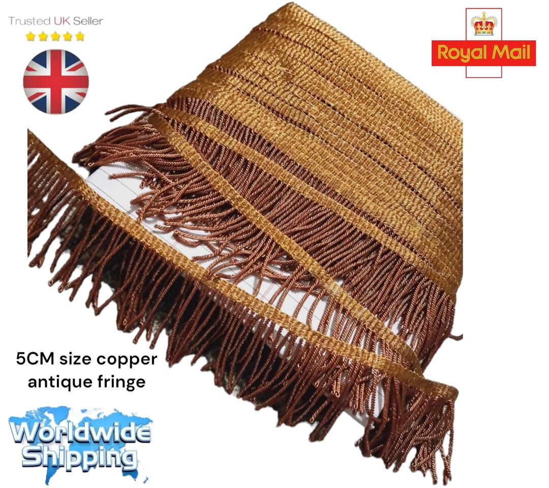 French Trim Handmade Copper Antique Fringe Bullion Trim"5cm" Bullion ...