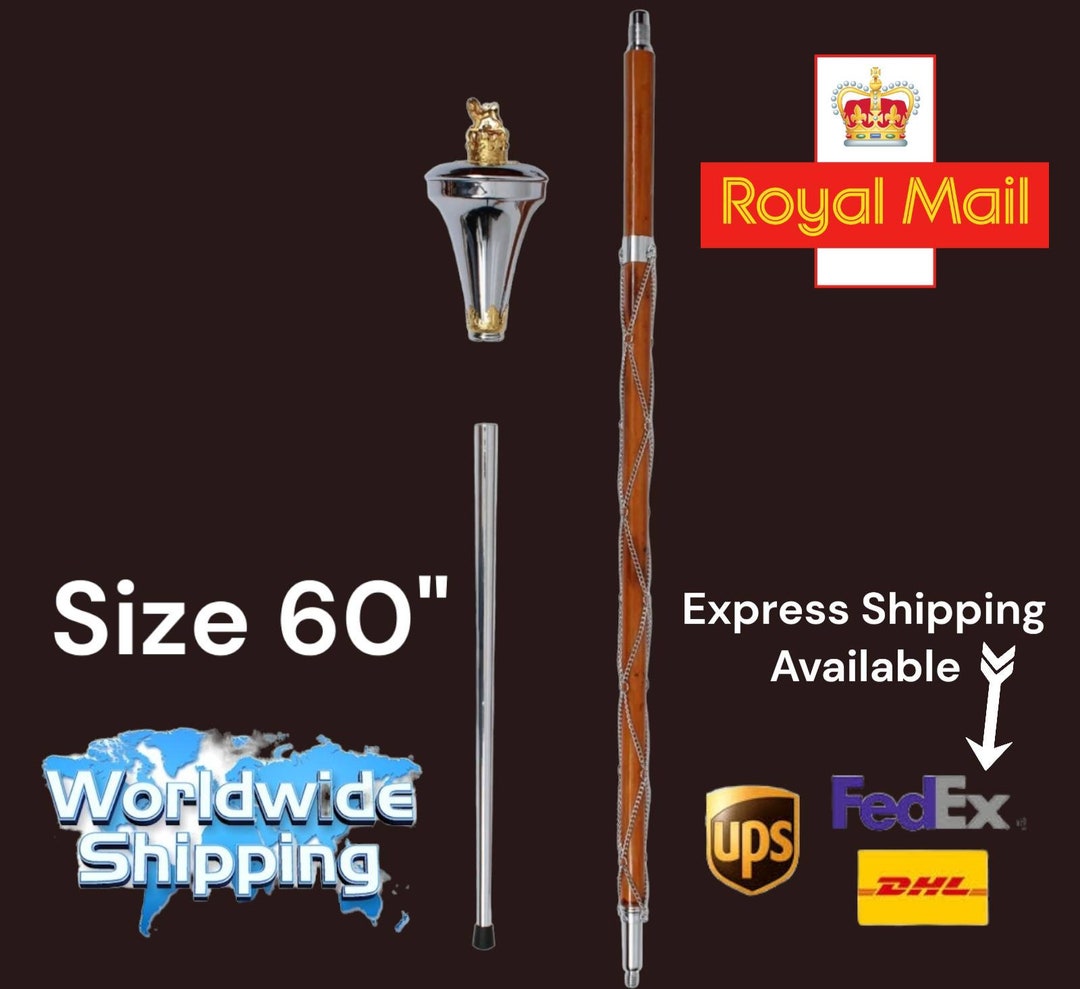Drum Major Mace Flat Head Gold Plated Lion and Crown 3 Parts 60" - Etsy