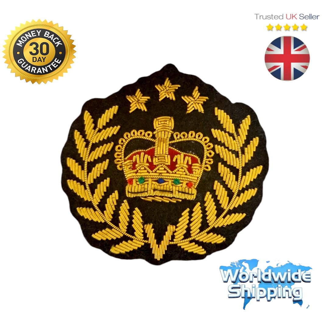 Bullion Hand Embroidery Crown Blazer Badge Hand Embroidered. - Etsy