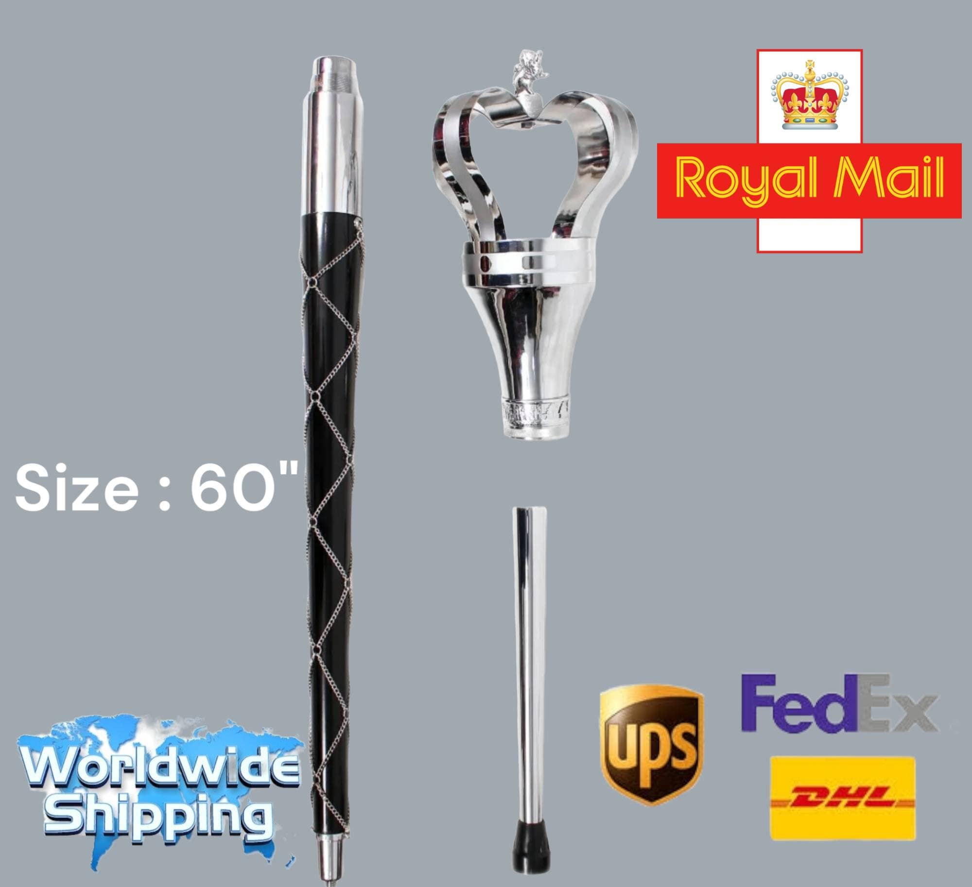 Big Crown Mace Chrome Plated Black Shaft With Big Size Eagle & - Etsy ...