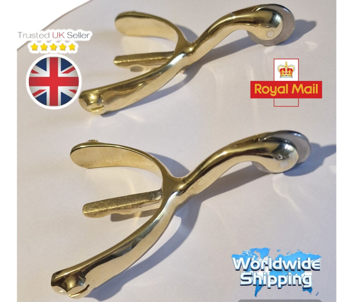 Swan Neck Spurs Solid Brass Metal" Pair " British Army, Military Boots ...