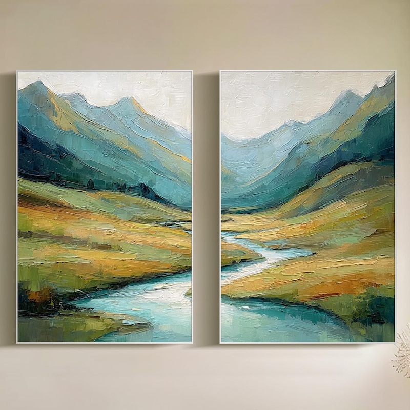 Large Painting Diptych - Etsy