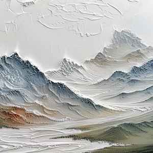 Large Abstract Mountains Painting on Canvas 3d Heavy Textured Mountain ...