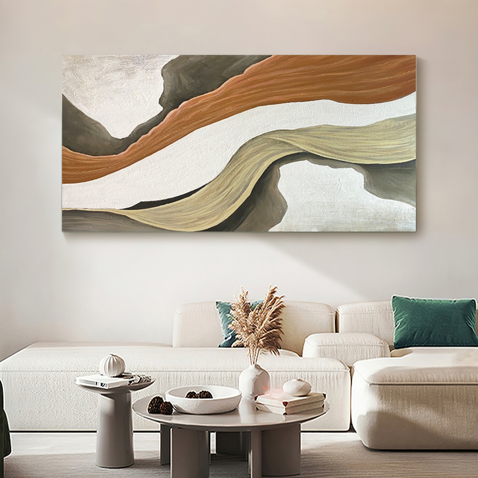 Painting on Canvas Large Abstract Painting Earth Tone Wall Art - Etsy