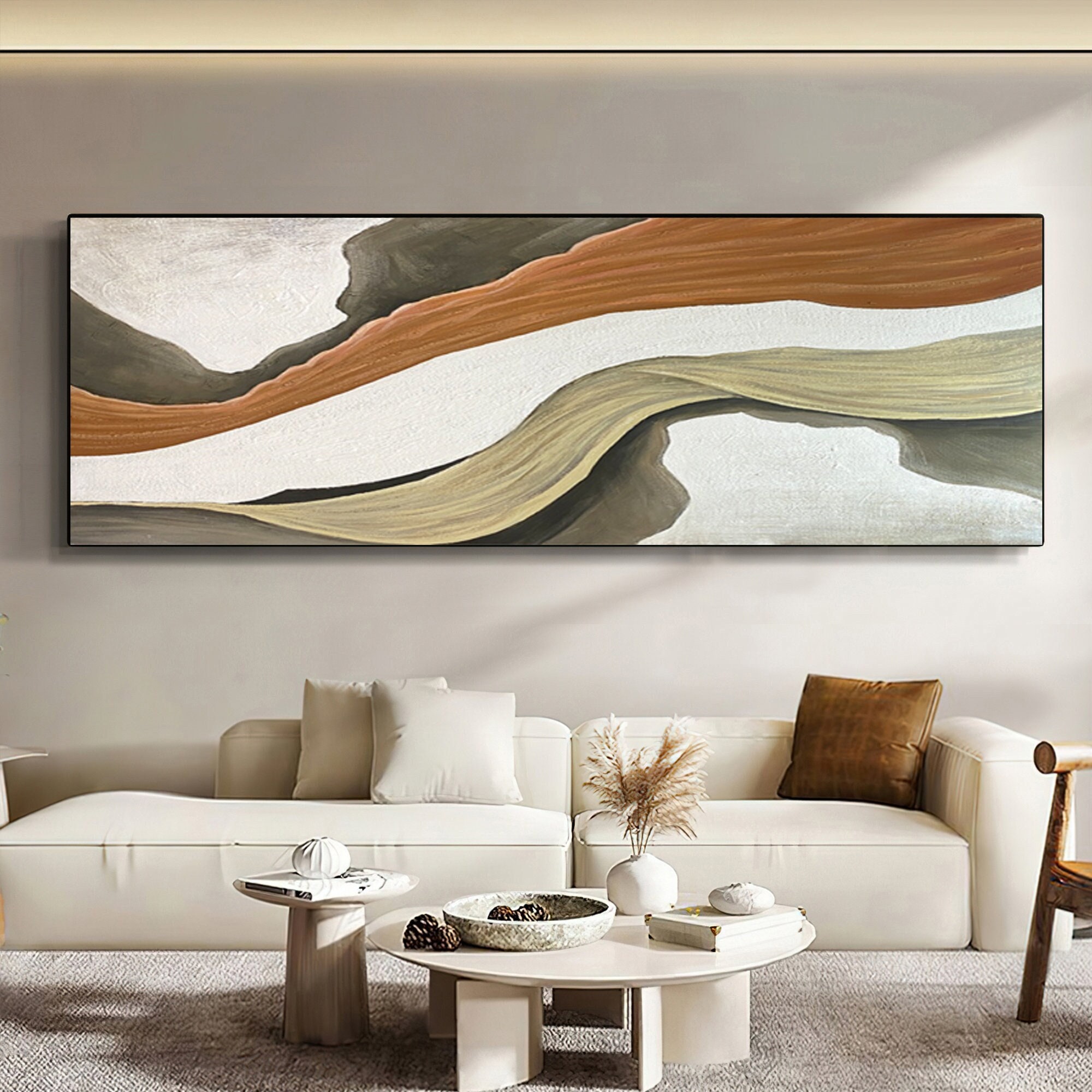 Painting on Canvas Large Abstract Painting Earth Tone Wall Art - Etsy