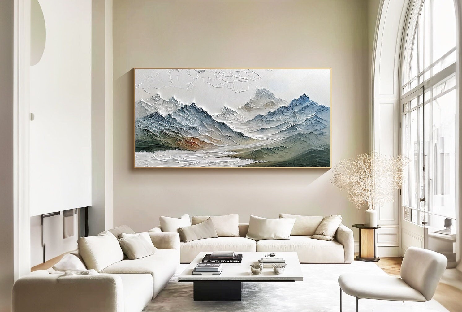 Large Abstract Mountains Painting on Canvas 3d Heavy Textured Mountain ...