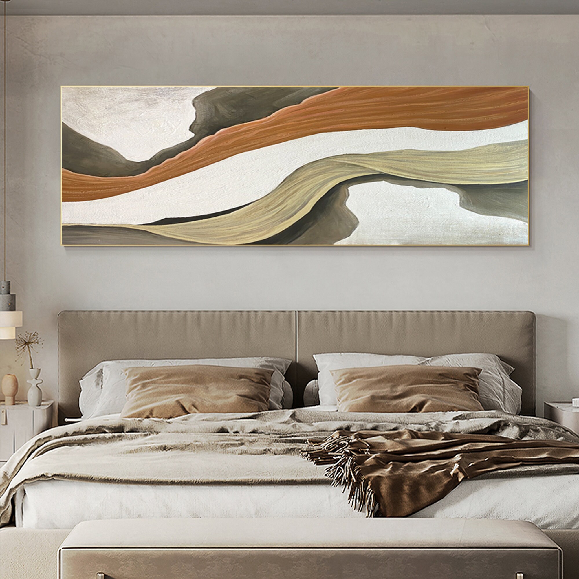 Painting on Canvas Large Abstract Painting Earth Tone Wall Art - Etsy