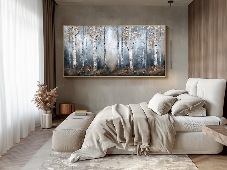 Abstract Forest Painting on Canvas Original Texture Wall Art Large Wall ...