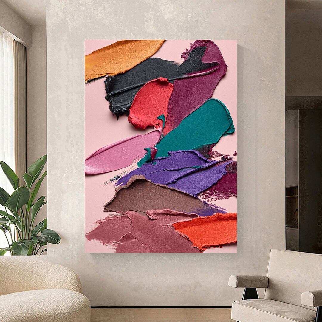 Large Abstract Oil Paintings 3D Intense Color Painting Original Living ...