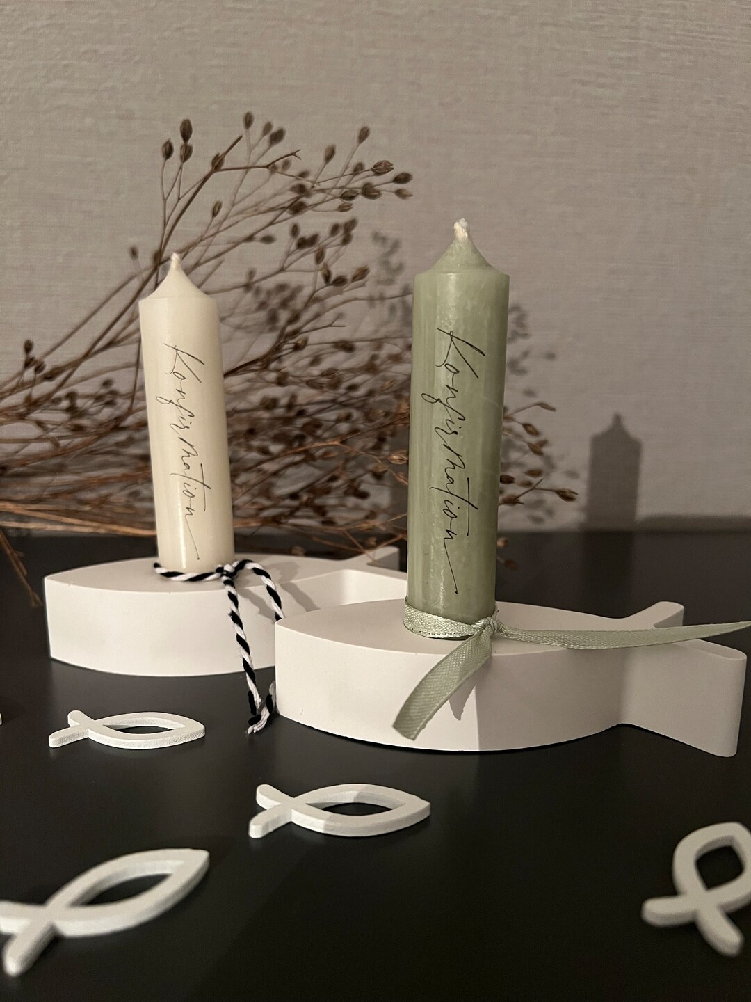 Candlestick Fish Communion Confirmation or Baptism - Etsy