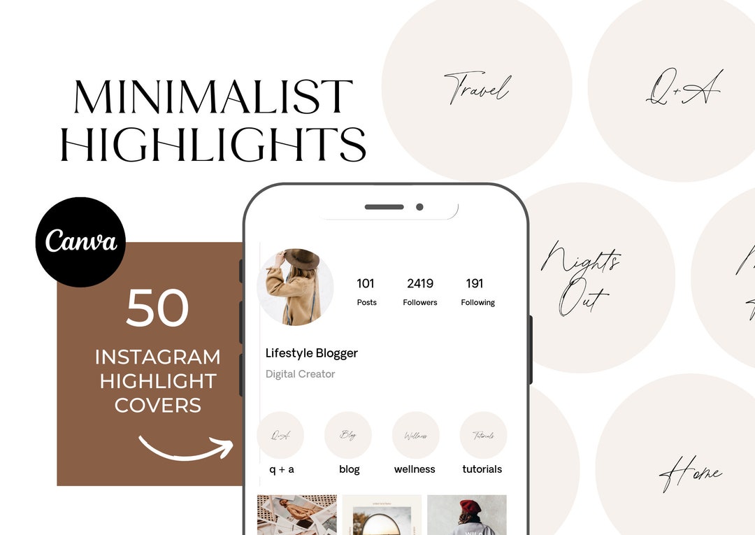 50 Minimalist Instagram Highlight Covers, Minimalist Story Highlight ...