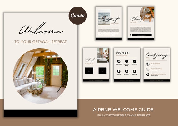 Airbnb Welcome Guide Editable in Canva VRBO Vacation Rental - Etsy