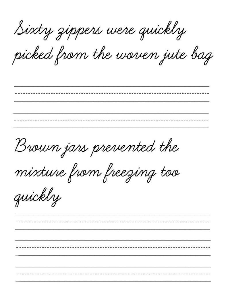 Cursive Writing Workbook 50 Pages of Printable Worksheets for Kids ...