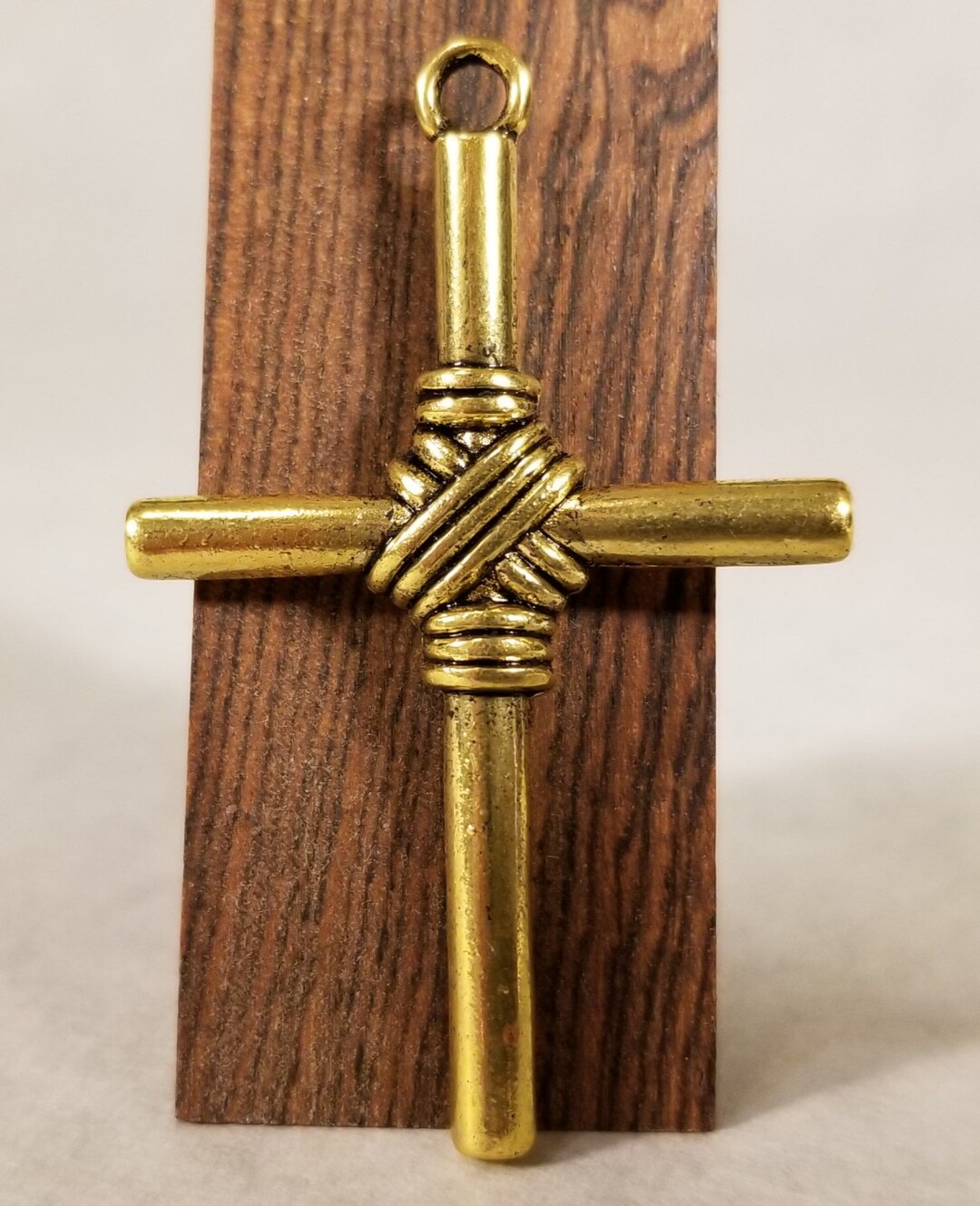Gold Base Metal Cross With Wire Wrap Design - Etsy