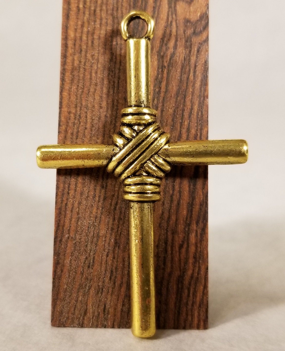 Gold Base Metal Cross With Wire Wrap Design - Etsy