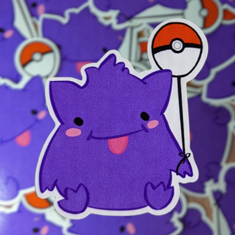 Kawaii Gengar With Pokéball Balloon | Etsy UK
