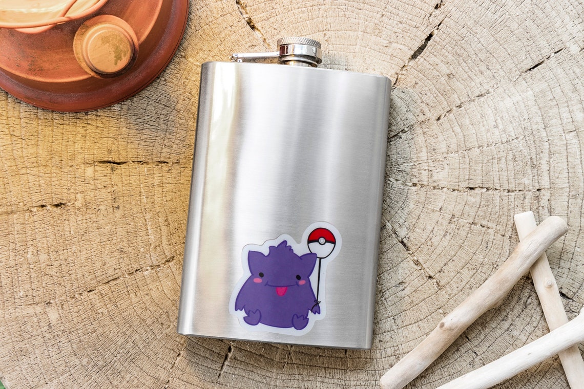 Kawaii Sticker of Gengar With Pokéball Balloon - Etsy